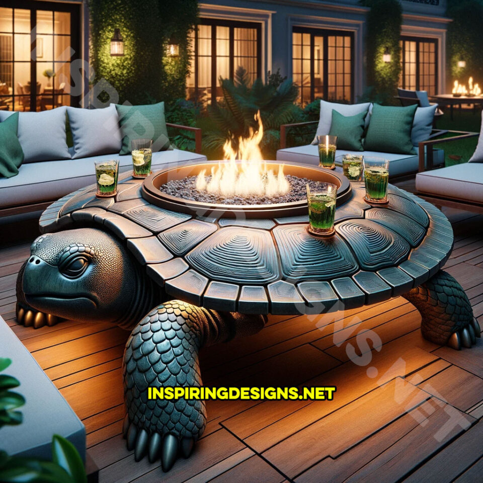 These Turtle Patio Fire Tables Will Turn Your Backyard into a Whimsical ...