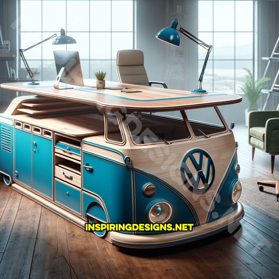 These Volkswagen Bus Desks Will Drive Your Productivity to New Heights