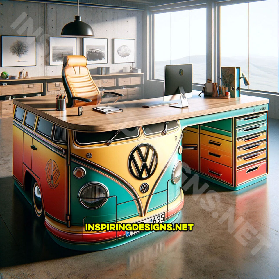 These Volkswagen Bus Desks Will Drive Your Productivity to New Heights
