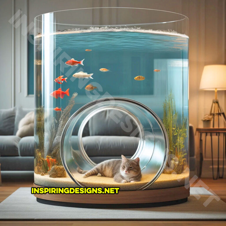 These Aquariums Have Built-In Tunnels For Your Cats To Watch Your Fish