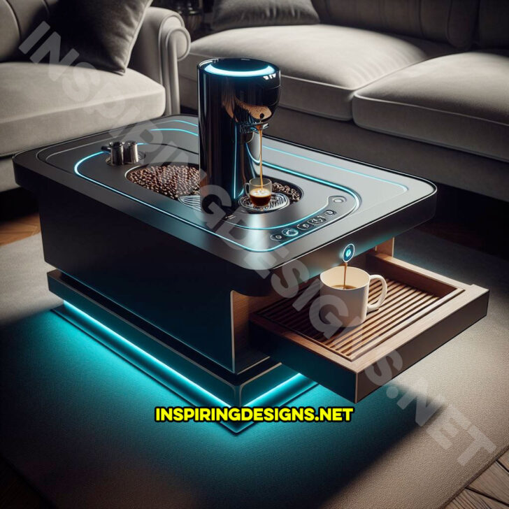 There Are Now Coffee Tables With Built-in Coffee Makers