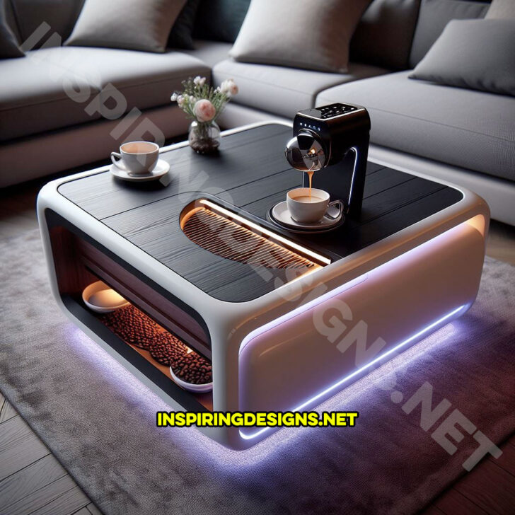 There Are Now Coffee Tables With Built-in Coffee Makers
