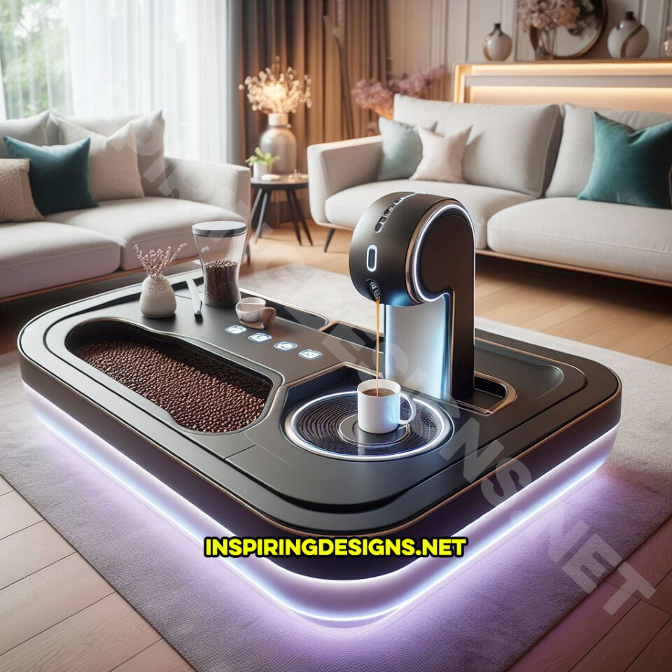 There Are Now Coffee Tables With Built-in Coffee Makers