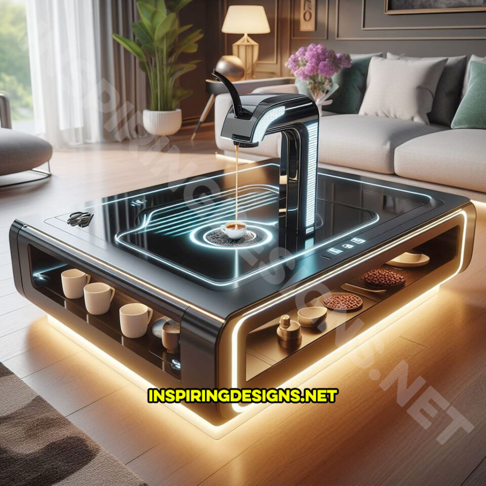 There Are Now Coffee Tables With Built-in Coffee Makers