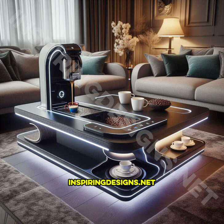 There Are Now Coffee Tables With Built-in Coffee Makers
