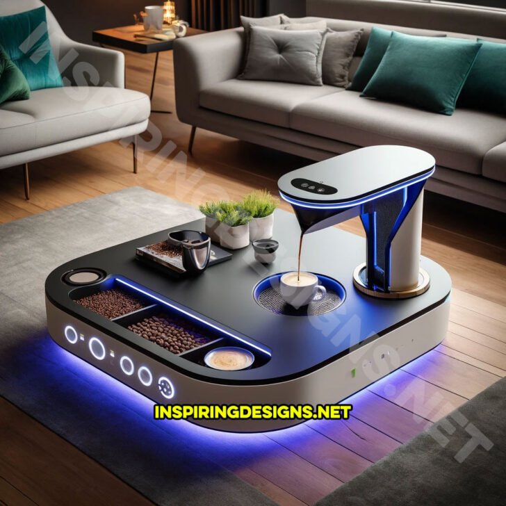 There Are Now Coffee Tables With Built-in Coffee Makers