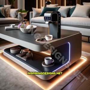 There Are Now Coffee Tables With Built-in Coffee Makers