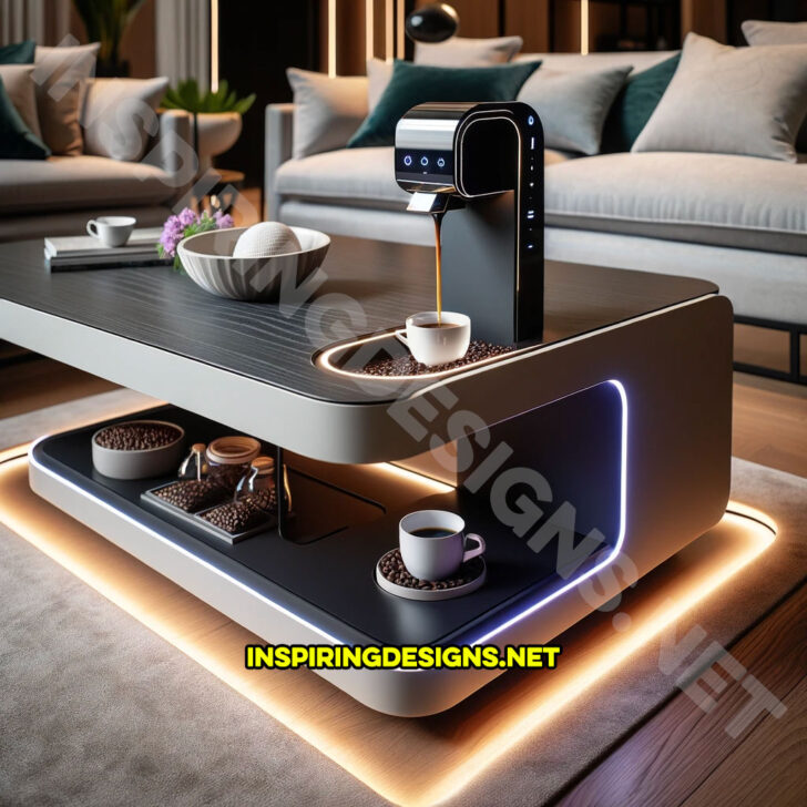 There Are Now Coffee Tables With Built-in Coffee Makers