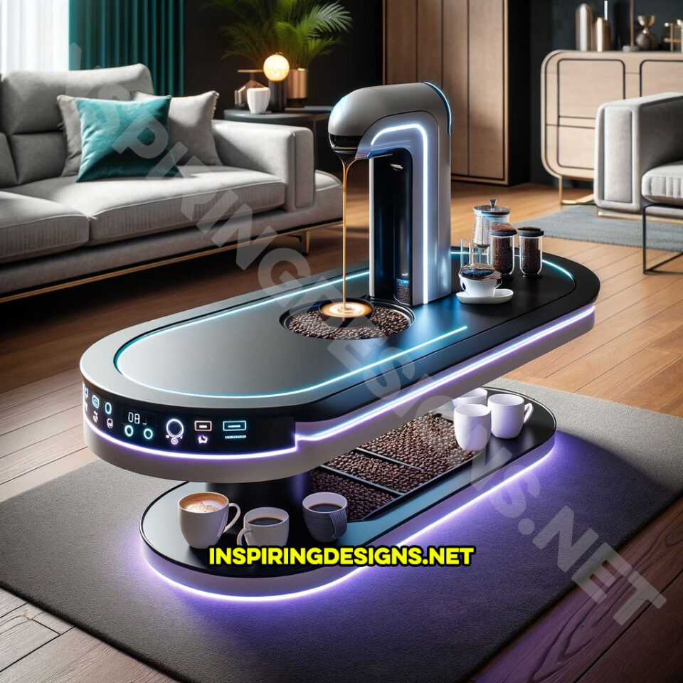 There Are Now Coffee Tables With Built-in Coffee Makers