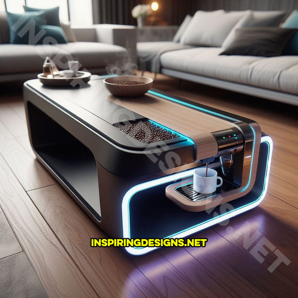 There Are Now Coffee Tables With Built-in Coffee Makers