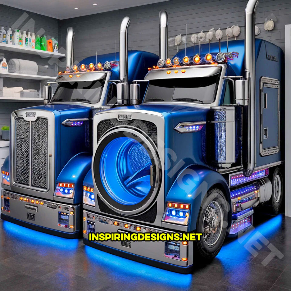 These Semi-Truck Shaped Washer and Dryer Sets Turn Laundry Day into a ...