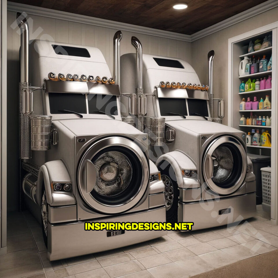 These Semi-Truck Shaped Washer and Dryer Sets Turn Laundry Day into a ...