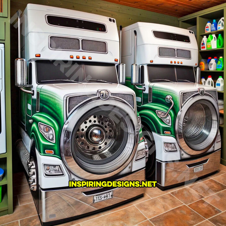 These Semi-Truck Shaped Washer and Dryer Sets Turn Laundry Day into a ...