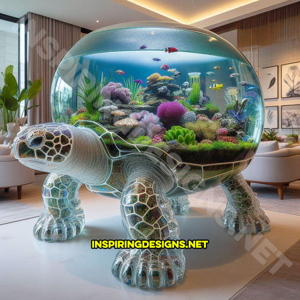 These Turtle Shaped Aquariums Are a Fusion of Art and Aquatic Life