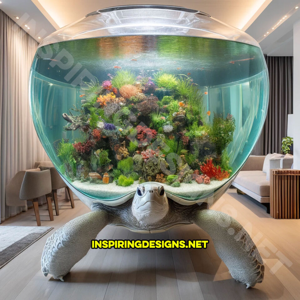These Turtle Shaped Aquariums Are a Fusion of Art and Aquatic Life