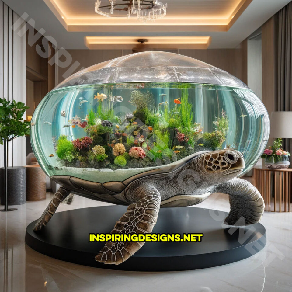 These Turtle Shaped Aquariums Are a Fusion of Art and Aquatic Life