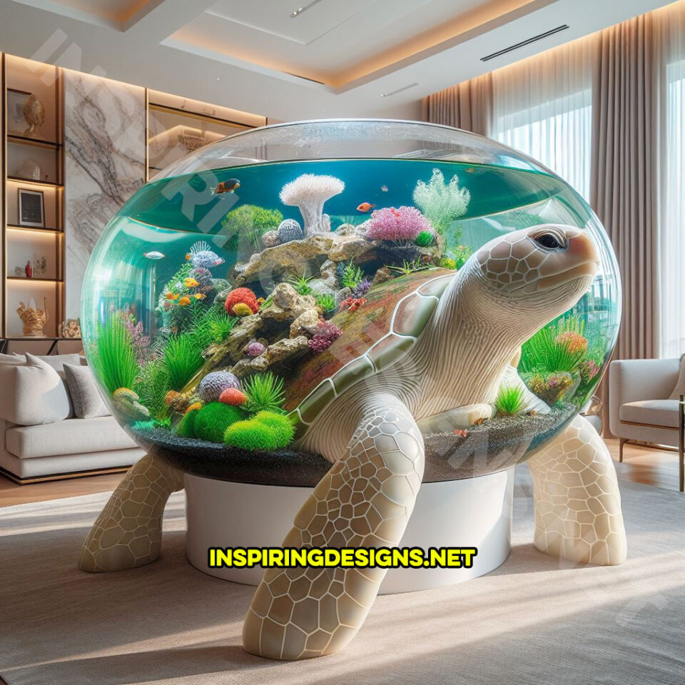 These Turtle Shaped Aquariums Are a Fusion of Art and Aquatic Life
