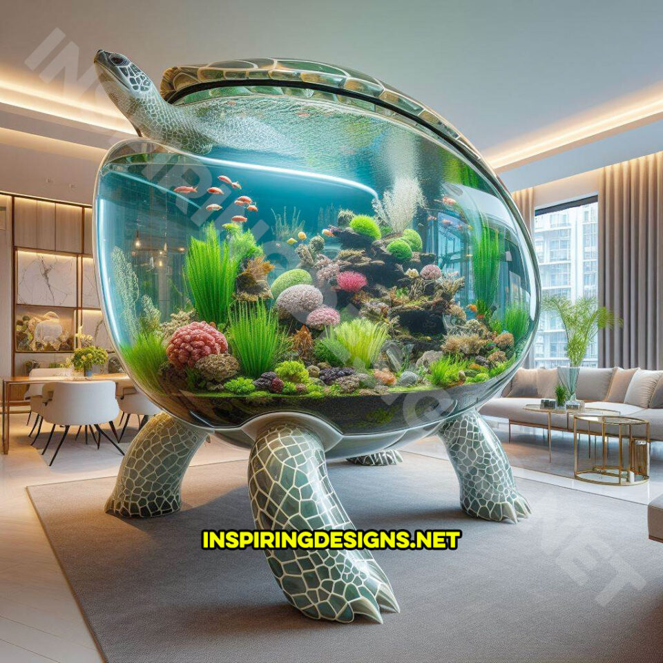 These Turtle Shaped Aquariums Are a Fusion of Art and Aquatic Life