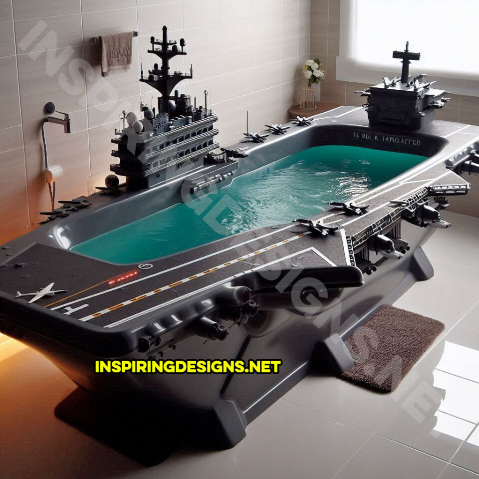 These Aircraft Carrier Bathtubs Are Your New Bath Time Command Center