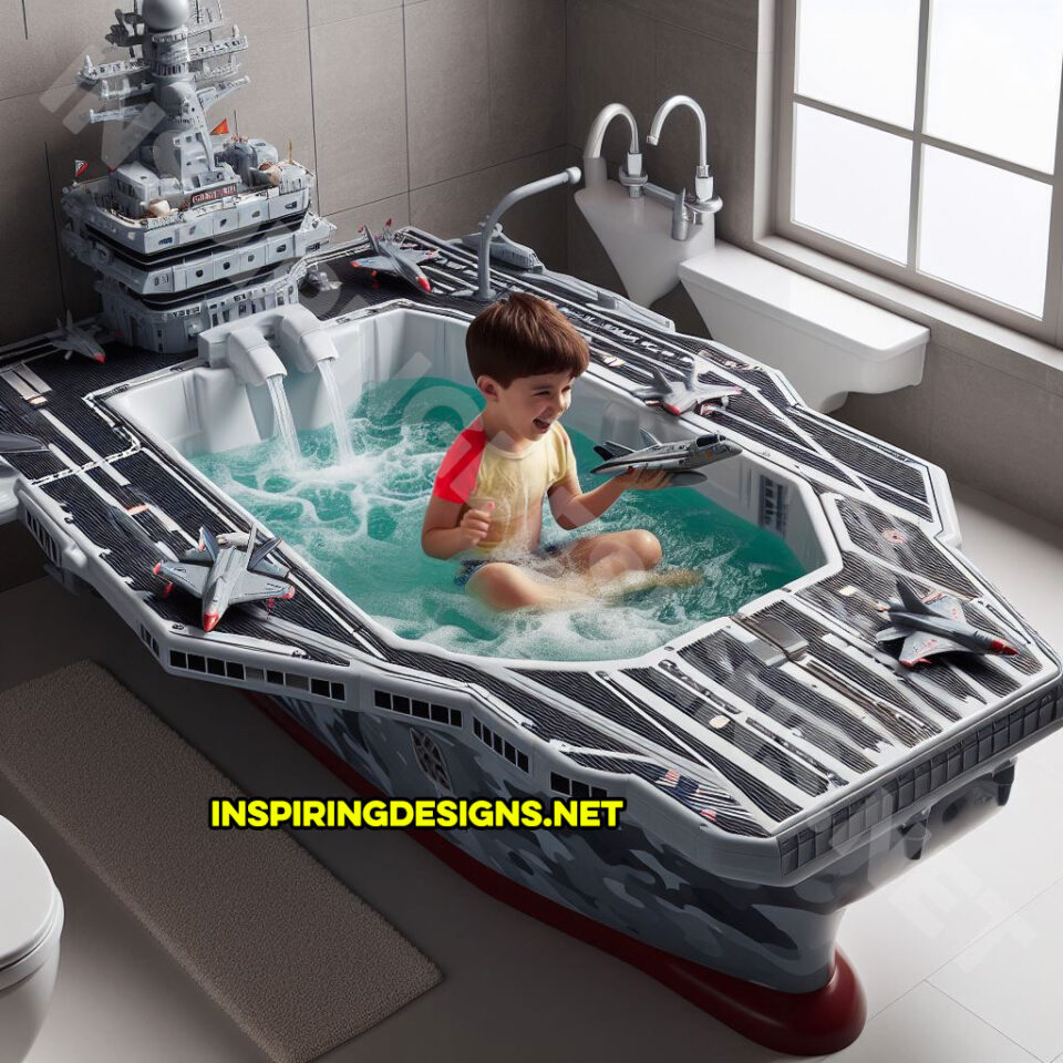These Aircraft Carrier Bathtubs Are Your New Bath Time Command Center