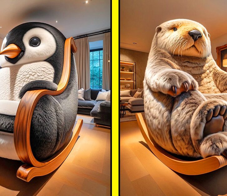 These Giant Fuzzy Animal Shaped Rocking Chairs Are a Must-Have for ...