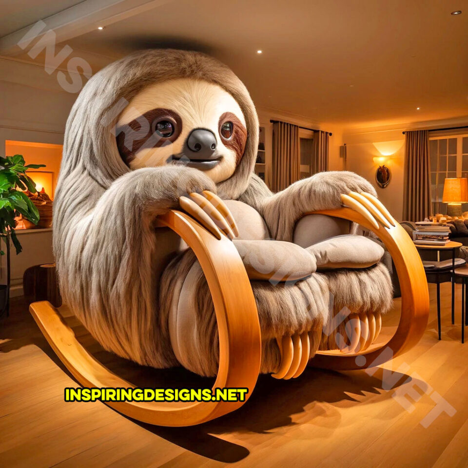 These Giant Fuzzy Animal Shaped Rocking Chairs Are a Must-Have for ...