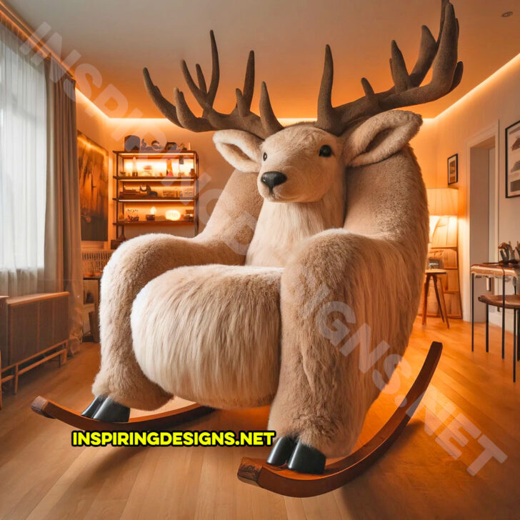 These Giant Fuzzy Animal Shaped Rocking Chairs Are a Must-Have for ...