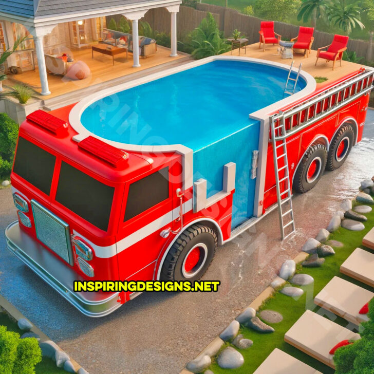 These Firetruck Pools Are A Dream Addition To Any Firefighter’s Backyard