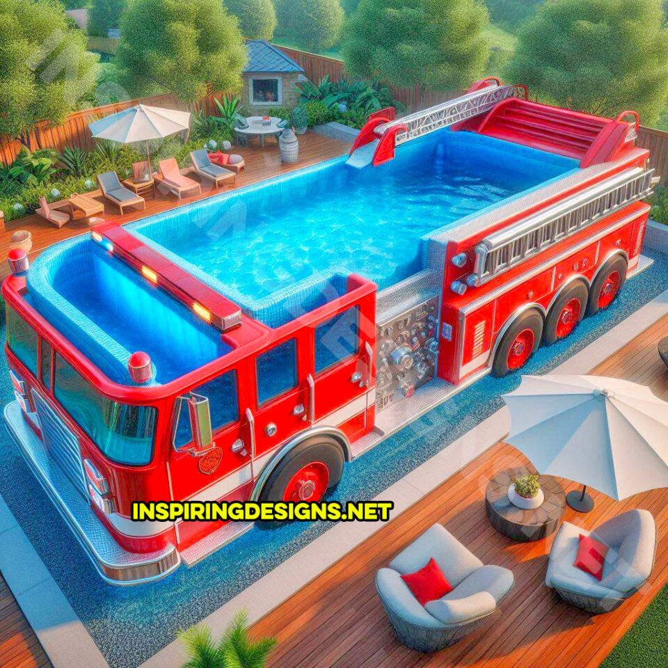 These Firetruck Pools Are A Dream Addition To Any Firefighter’s Backyard