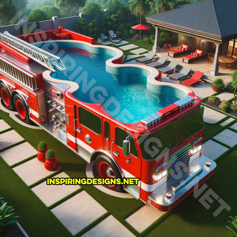 These Firetruck Pools Are A Dream Addition To Any Firefighter’s Backyard