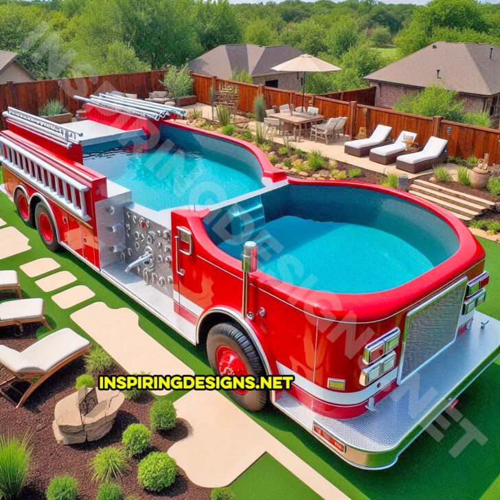 These Firetruck Pools Are A Dream Addition To Any Firefighter’s Backyard