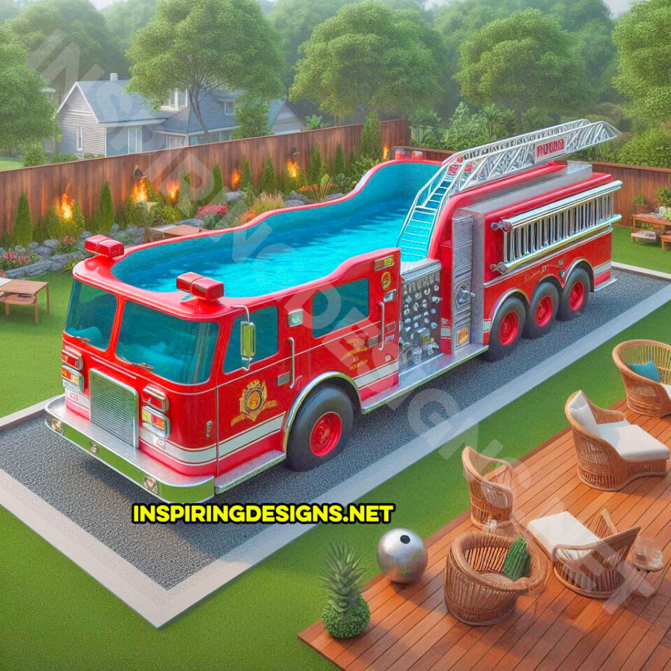 These Firetruck Pools Are A Dream Addition To Any Firefighter’s Backyard