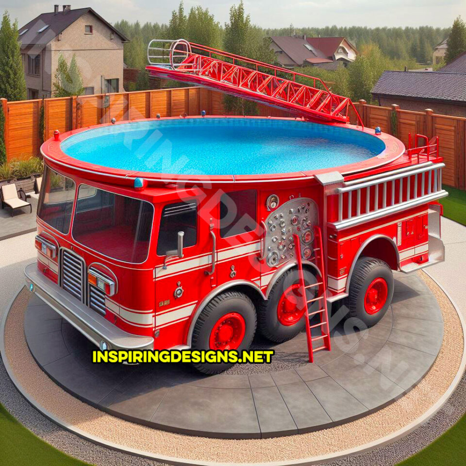 These Firetruck Pools Are A Dream Addition To Any Firefighter’s Backyard