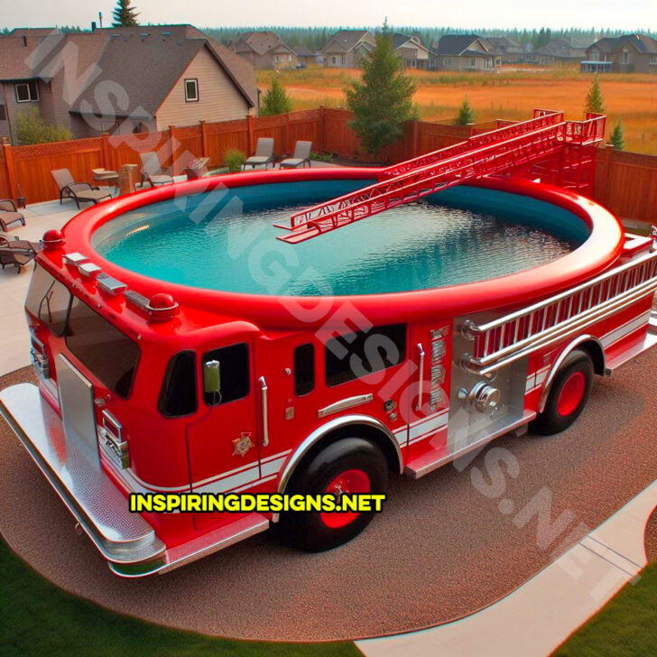 These Firetruck Pools Are A Dream Addition To Any Firefighter’s Backyard