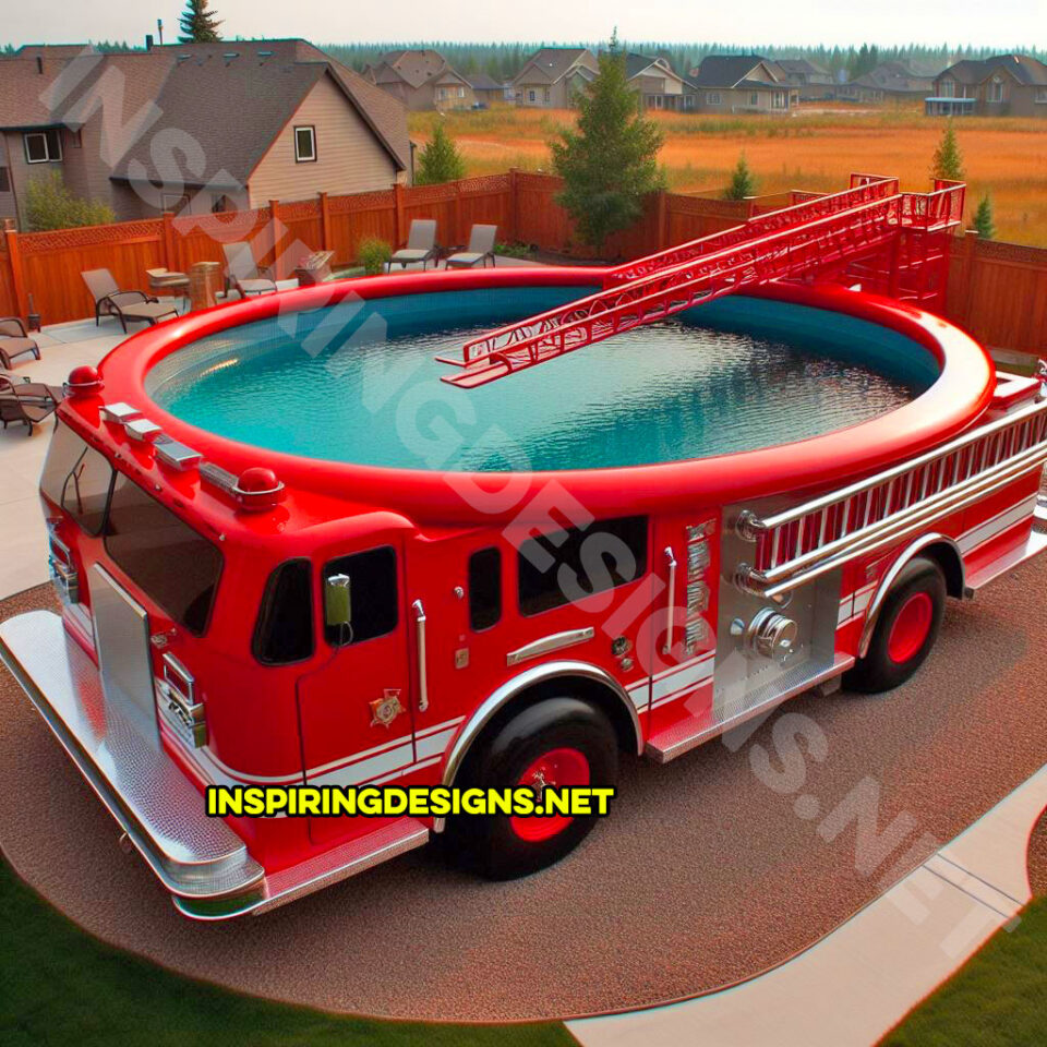 These Firetruck Pools Are A Dream Addition To Any Firefighter’s Backyard