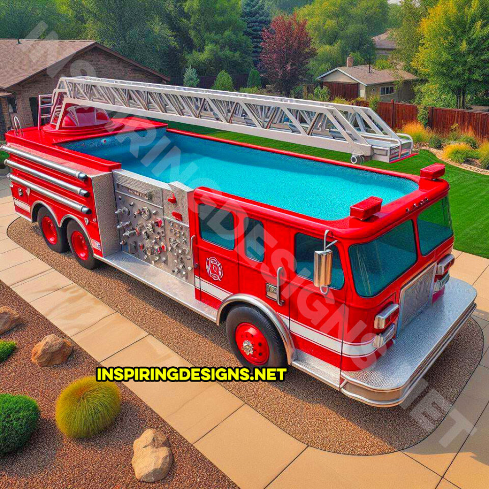 These Firetruck Pools Are A Dream Addition To Any Firefighter’s Backyard