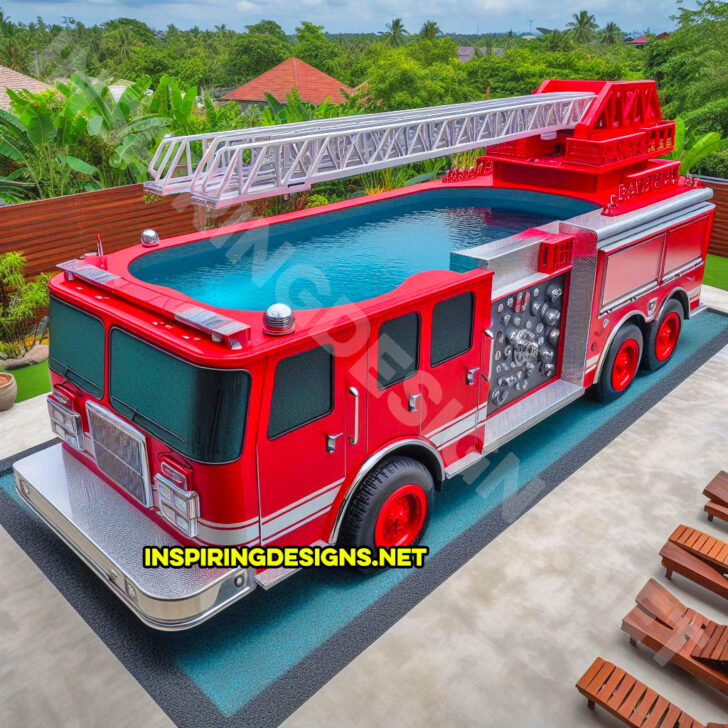 These Firetruck Pools Are A Dream Addition To Any Firefighter’s Backyard