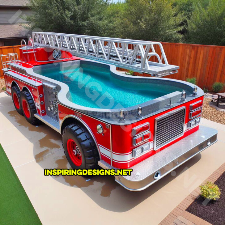 These Firetruck Pools Are A Dream Addition To Any Firefighter’s Backyard