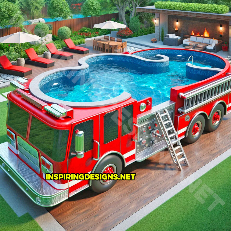 These Firetruck Pools Are A Dream Addition To Any Firefighter’s Backyard
