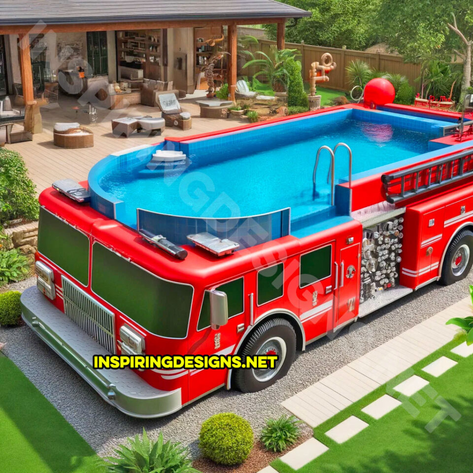 These Firetruck Pools Are A Dream Addition To Any Firefighter’s Backyard