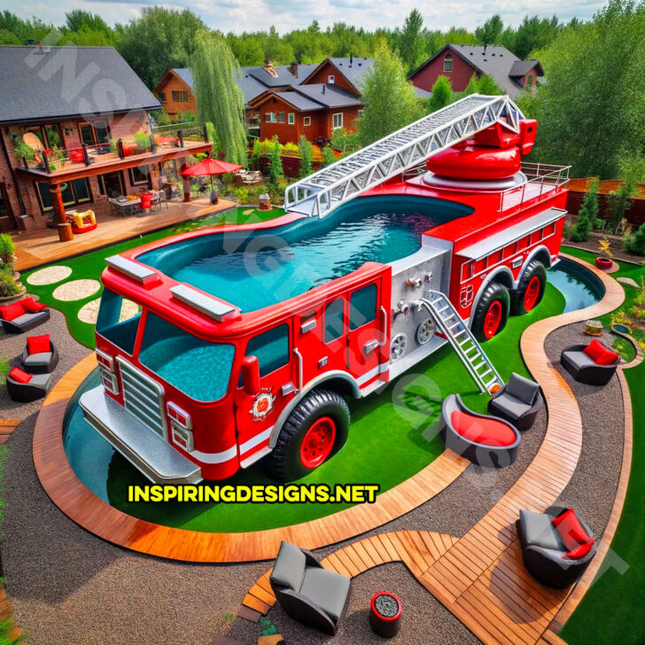 These Firetruck Pools Are A Dream Addition To Any Firefighter’s Backyard