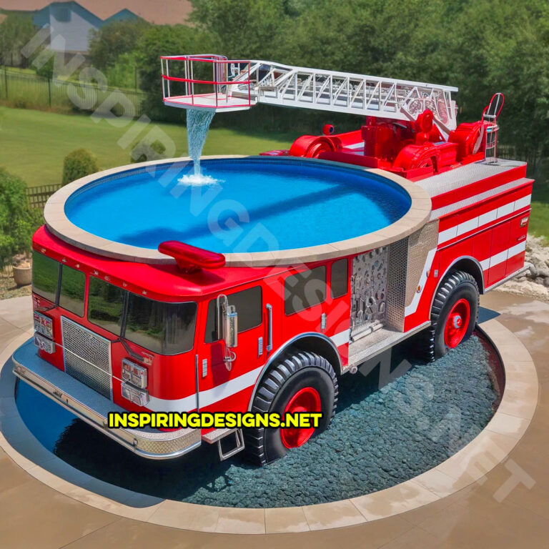 These Firetruck Pools Are A Dream Addition To Any Firefighter’s Backyard