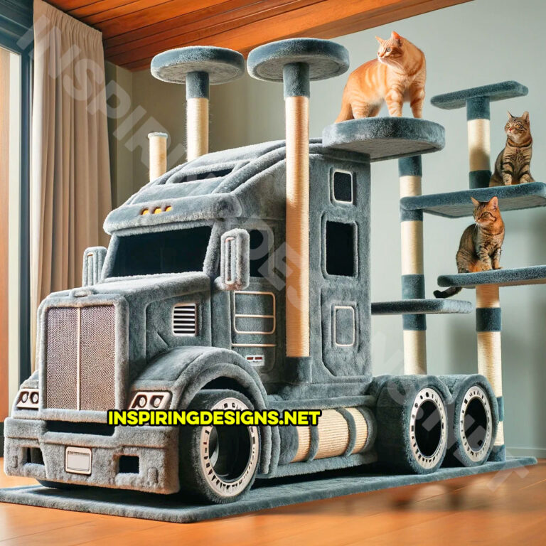 These Semi-Truck Cat Trees Are a Must For Cat Loving Truckers!