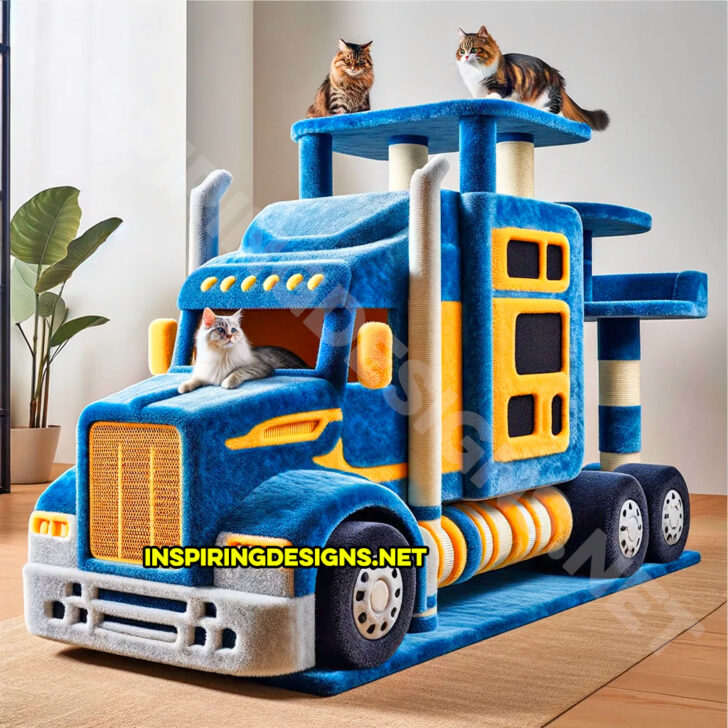 These Semi-Truck Cat Trees Are a Must For Cat Loving Truckers!