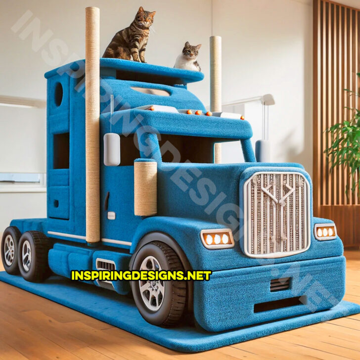 These Semi-Truck Cat Trees Are a Must For Cat Loving Truckers!