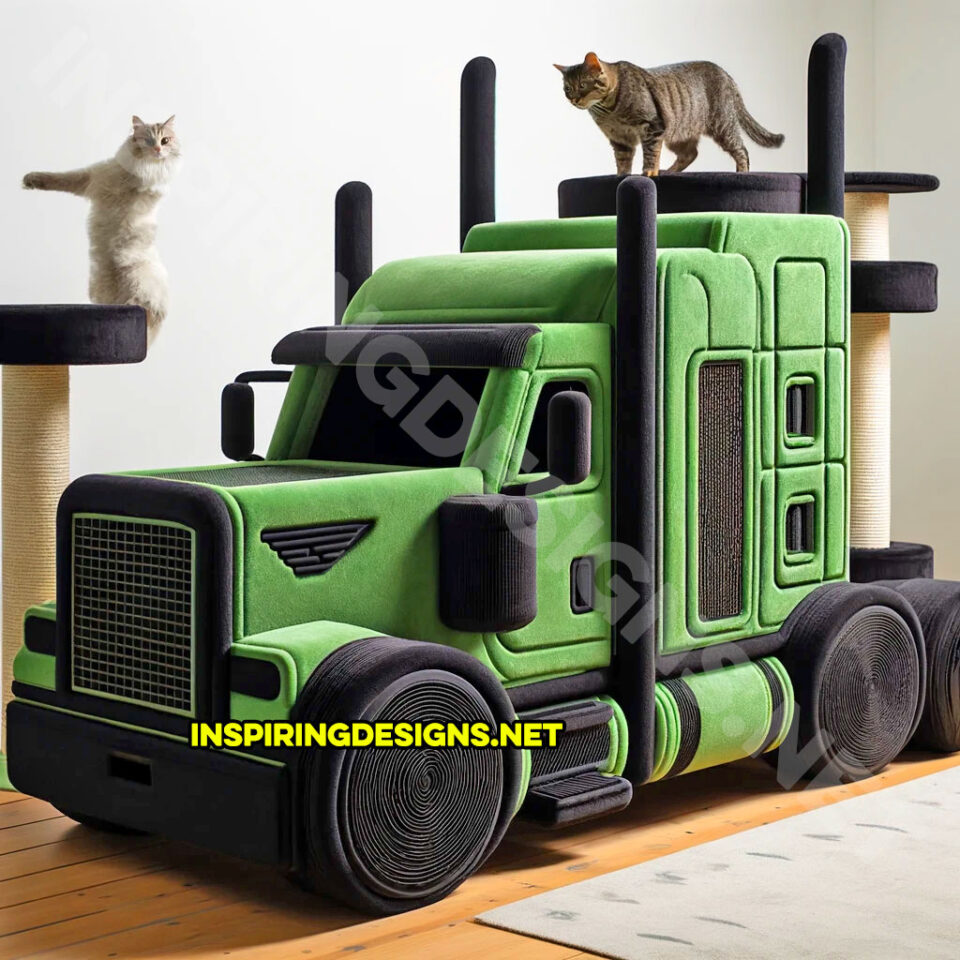 These Semi-Truck Cat Trees Are a Must For Cat Loving Truckers!