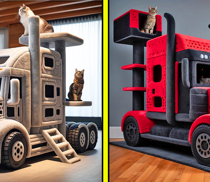 These Semi-Truck Cat Trees Are a Must For Cat Loving Truckers ...