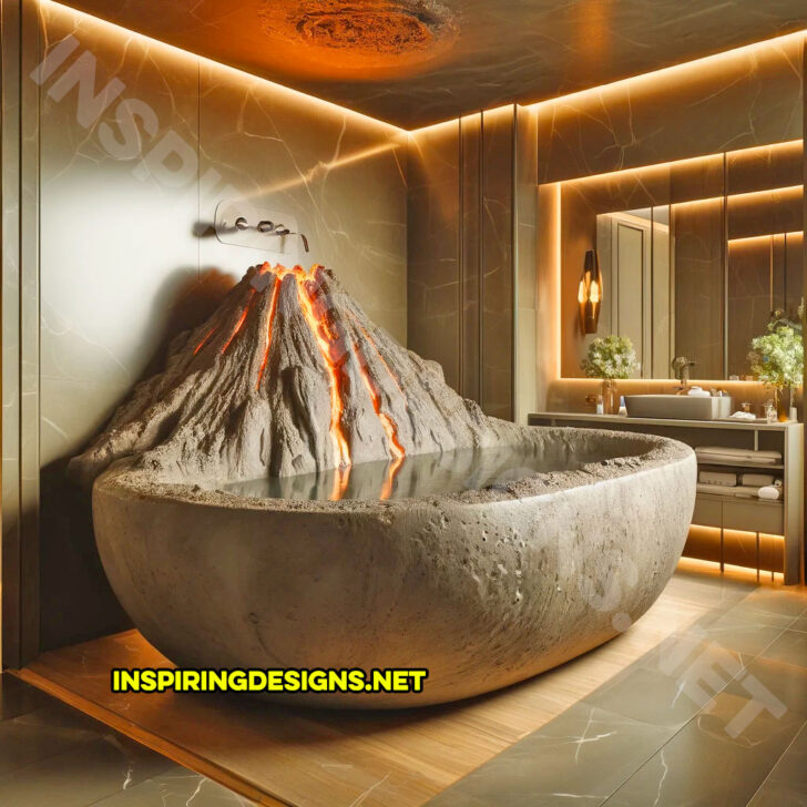 These Volcano Bathtubs Erupt Your Bathroom with Style and Charm