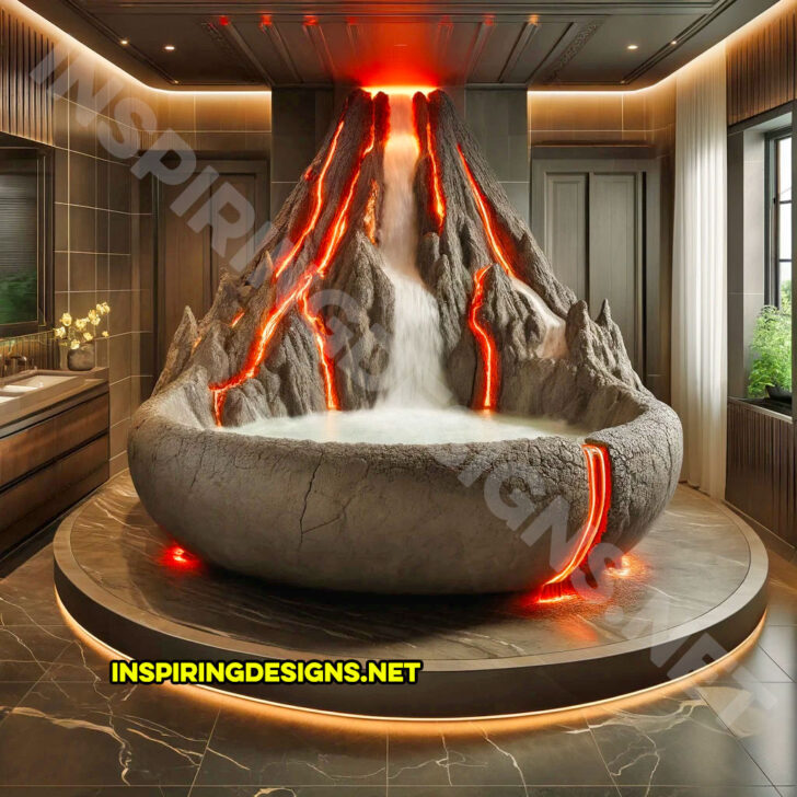 These Volcano Bathtubs Erupt Your Bathroom with Style and Charm