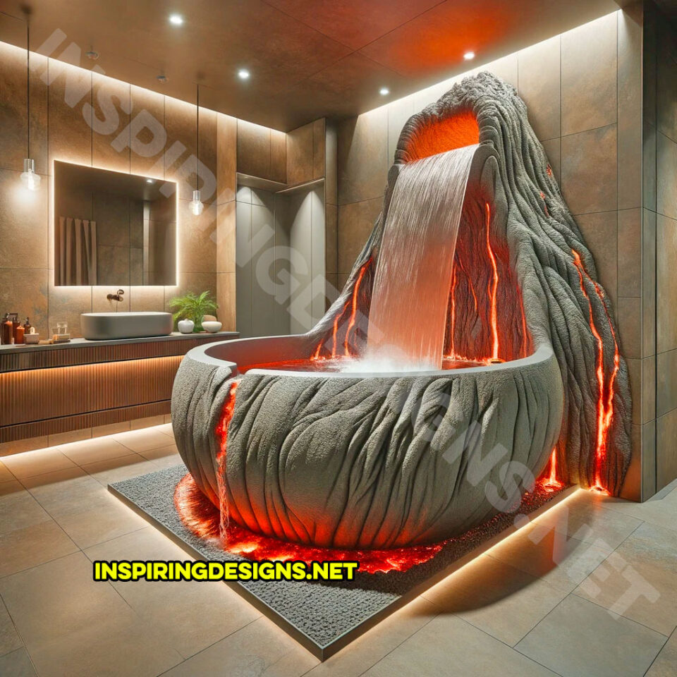 These Volcano Bathtubs Erupt Your Bathroom with Style and Charm